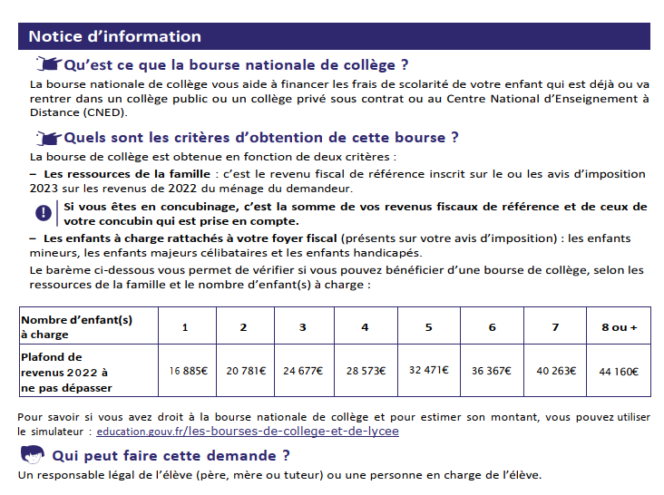 Bourses - Collège Saint-Michel de Rosporden